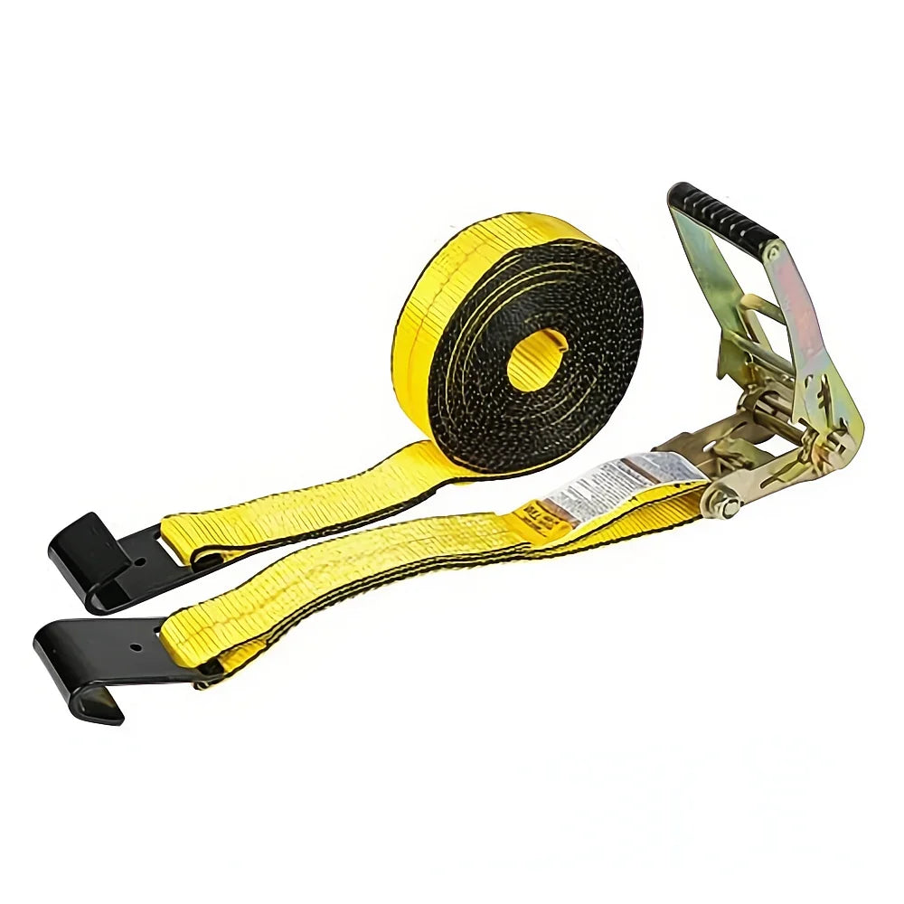 2" x 30' Ratchet Strap with Flat Hook – Tie Down Strap for Trailers ...