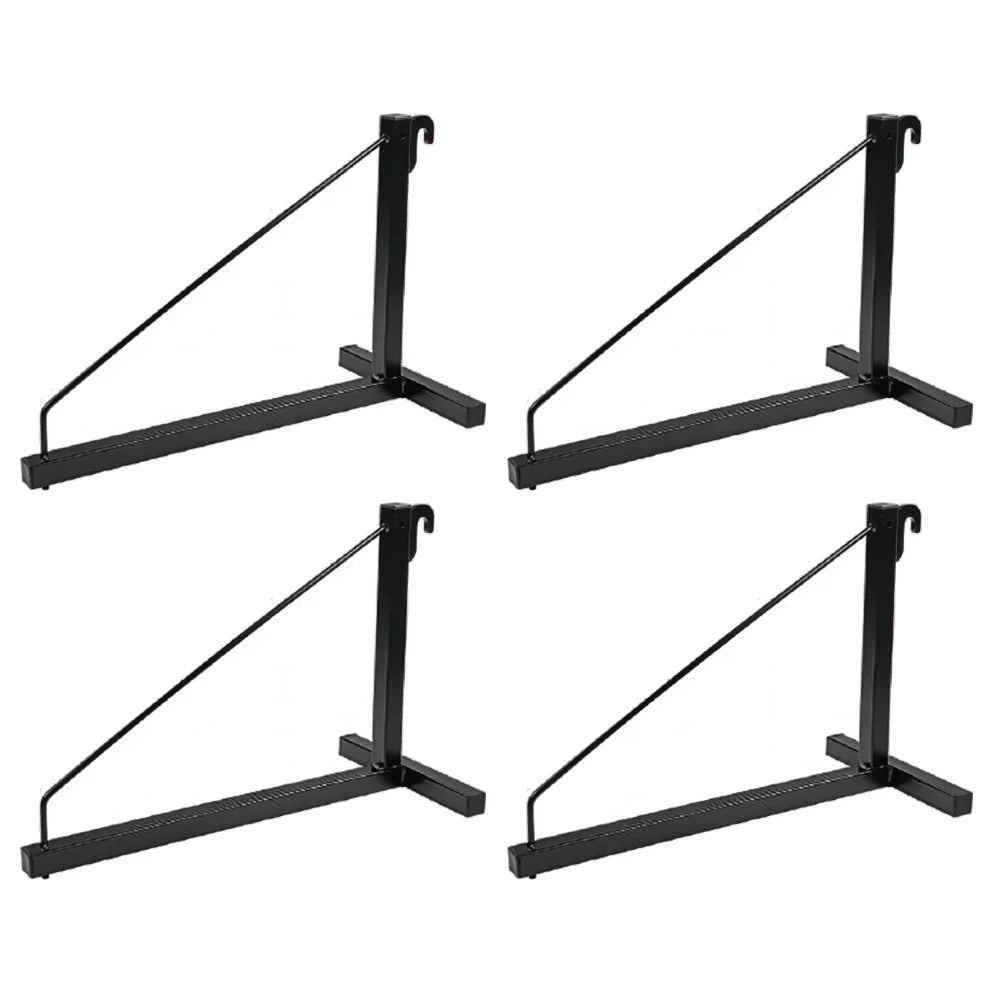 4 Pack - 1-Level Shipping Container Shelf Bracket with Hooks – Heavy-D ...