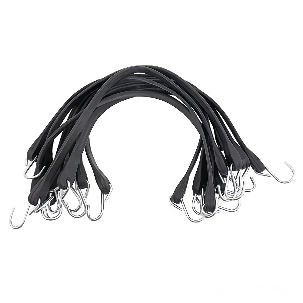 15" Bungee Straps with Crimped Hooks – Heavy-Duty EPDM Rubber Tie Down | FleetRun Truck Parts