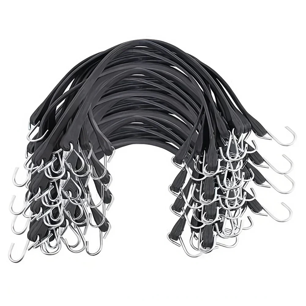 15" Bungee Straps with Crimped Hooks – Heavy-Duty EPDM Rubber Tie Down ...