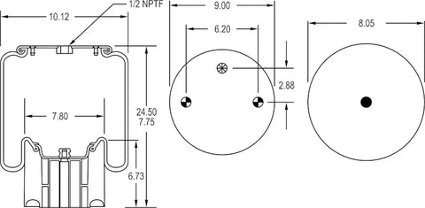 Peterbilt Air Bag | Paccar C81-1013 - TRP AS88640 | FleetRun FR-SPSN93 ...
