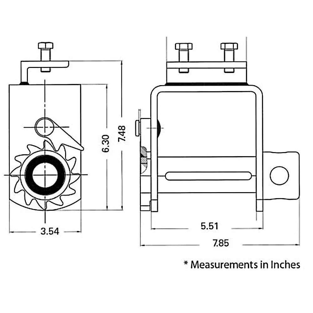 2 Pack - Standard Bolt On Trailer Winch – Heavy-Duty Steel Winch for F ...