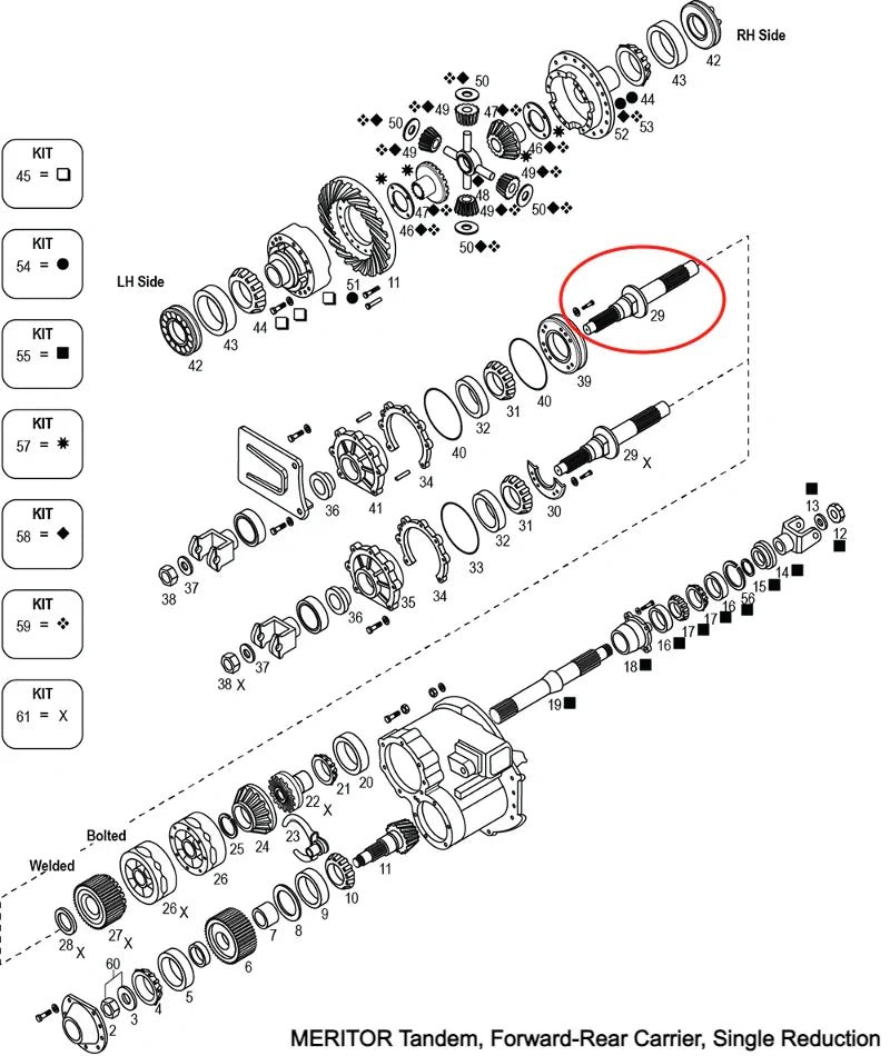Input Shaft W/O Pump | Power Divider/Differential | Meritor A3297R1604 ...